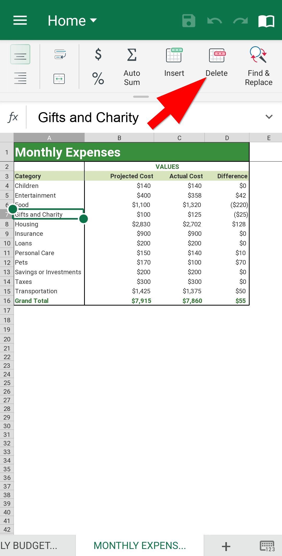 Insert or delete rows or columns in Sheets – OfficeSuite Insert or delete rows or columns in Sheets – OfficeSuite